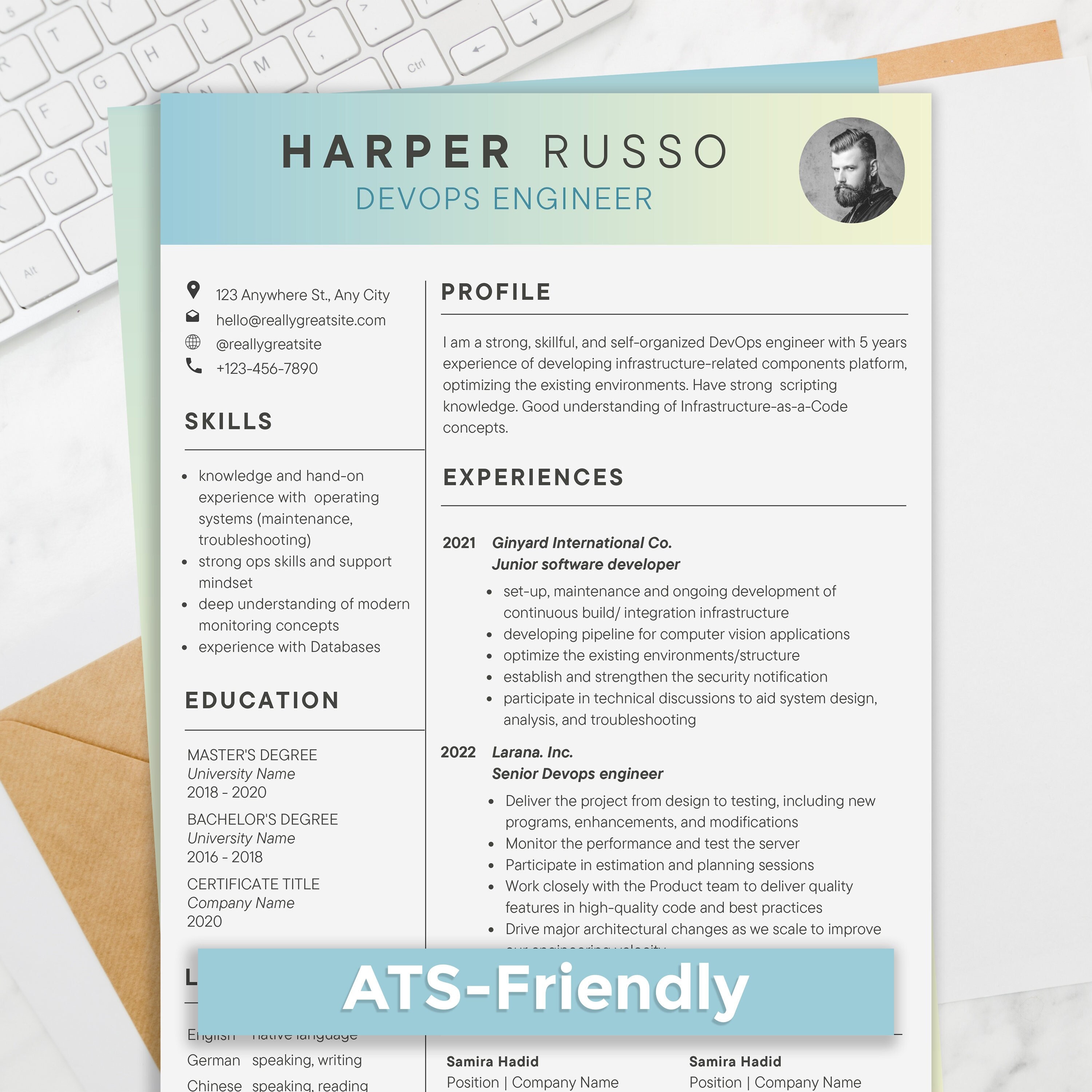 ATS Friendly Resume Template for Canva Professional & Modern - Etsy
