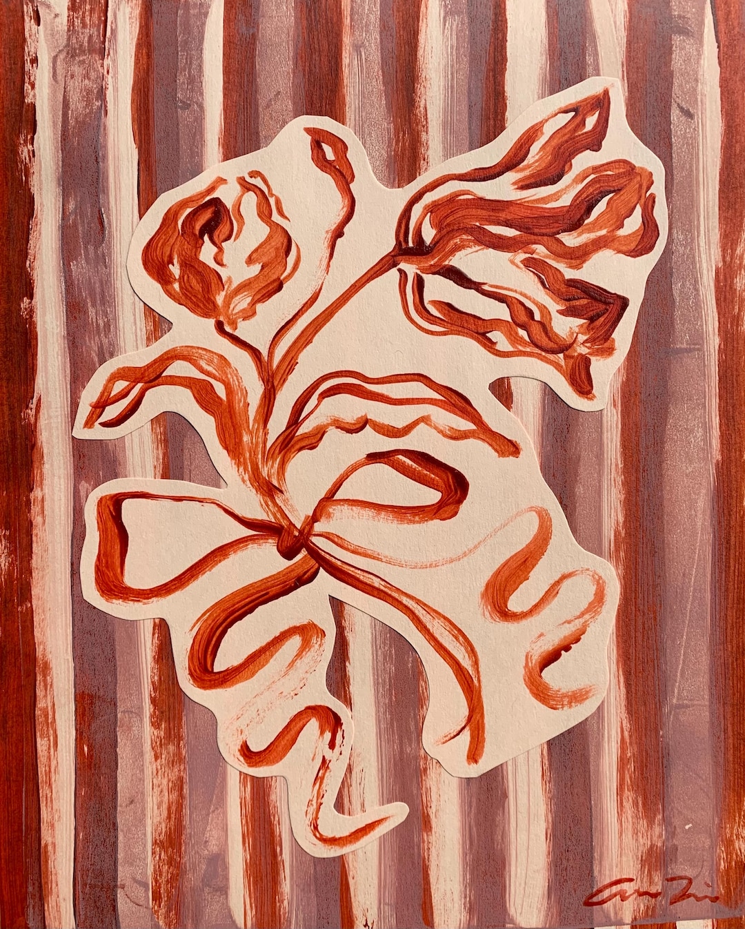 Original Mixed Media Floral Bouquet Collage Painting - Etsy