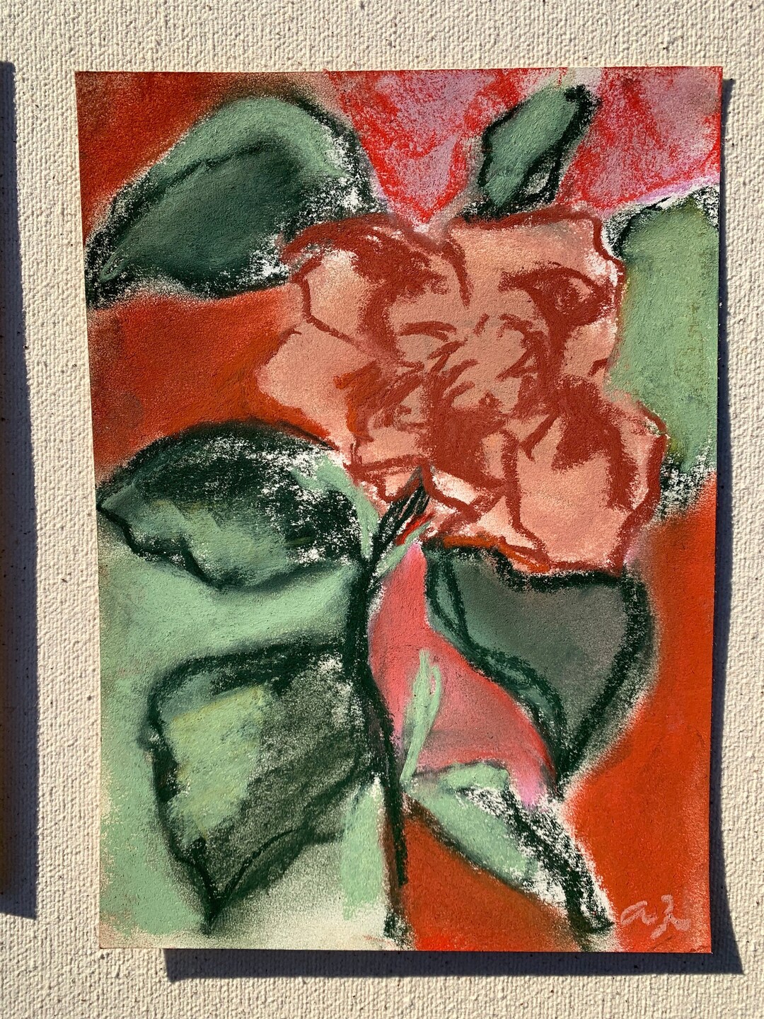 Original Pastel Drawings | Floral Artwork | Expressive Flower Abstract ...