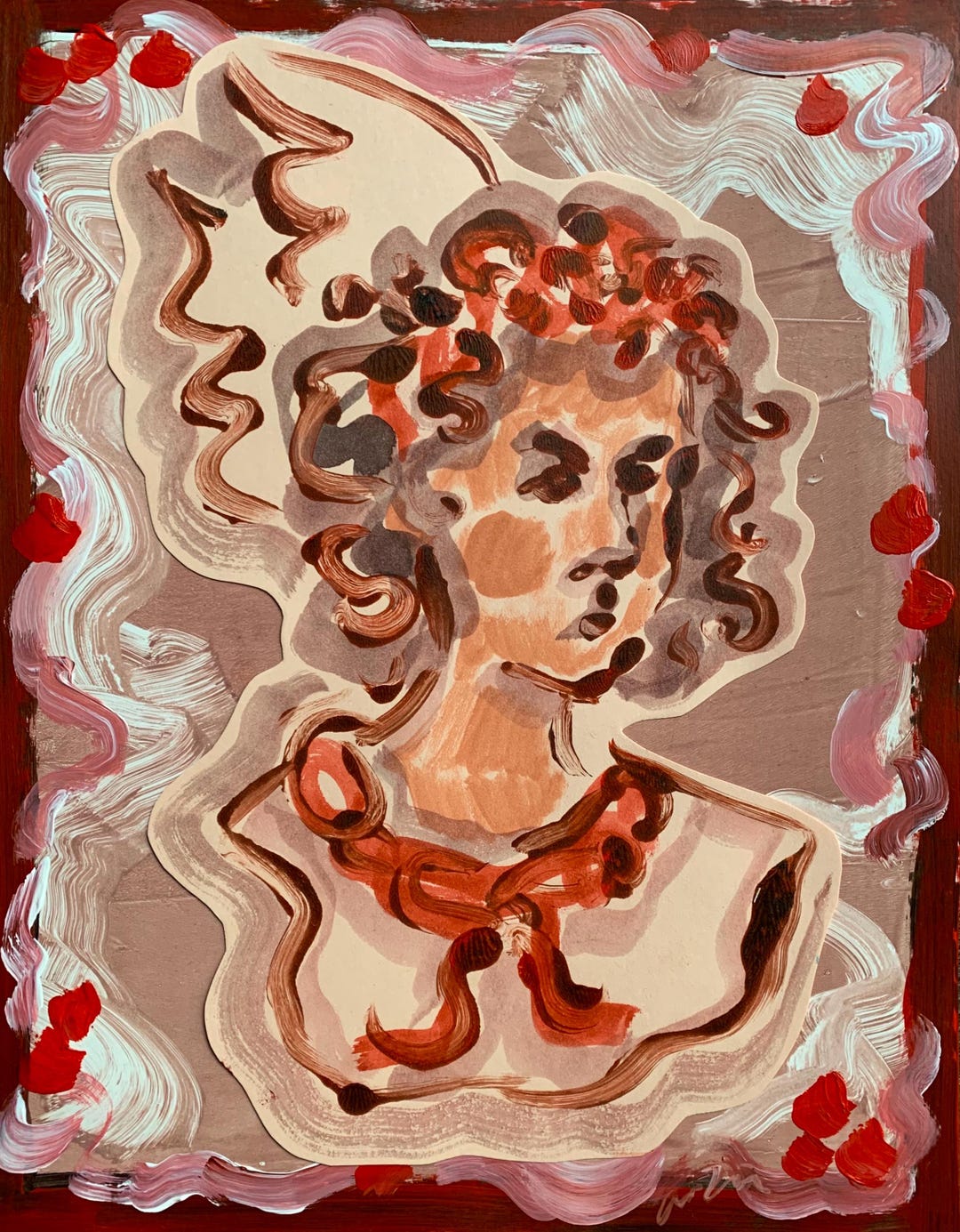 Original Mixed Media Angel Collage Painting - Etsy