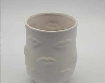 DIY Lip-embossed Vase: Pre-glazed Ceramic Ready to Paint - Etsy