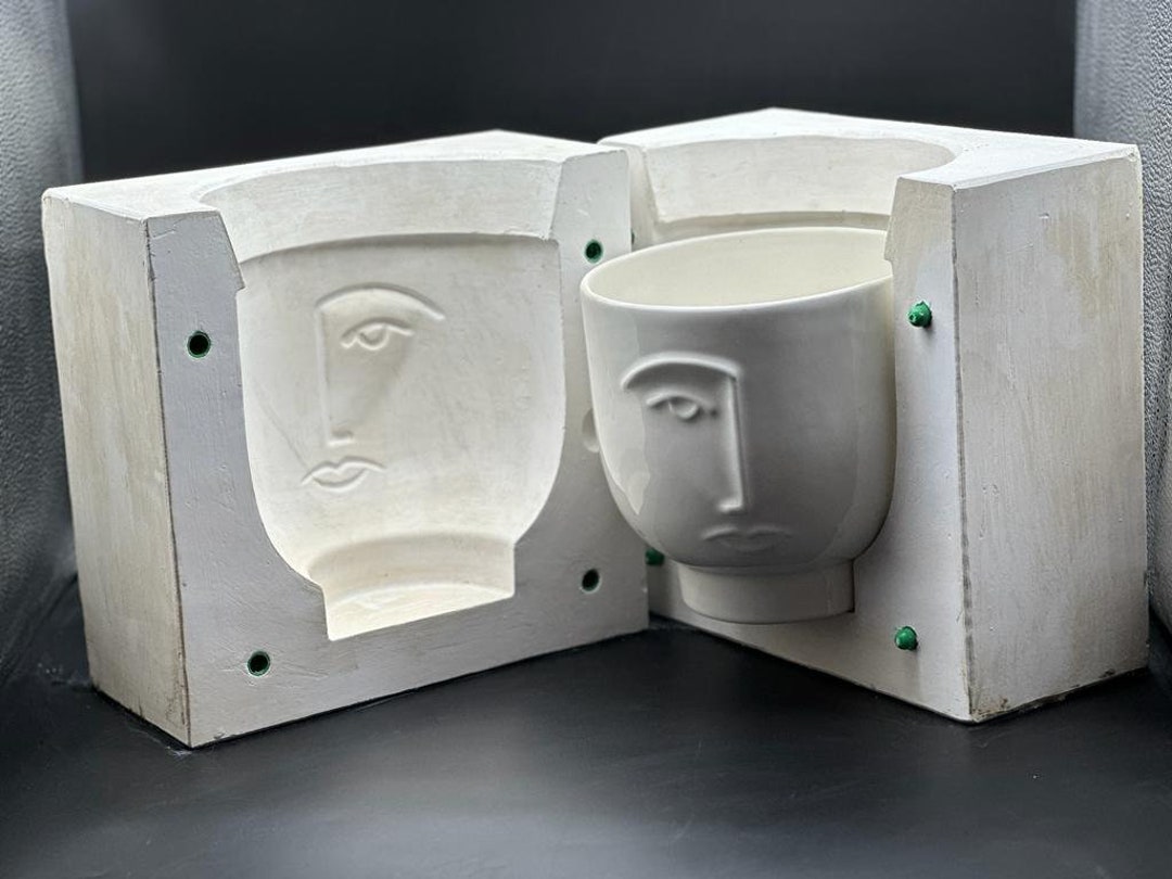 Plaster Mould Mold for Face Nordic Vase Small for Slipcasting Slip ...