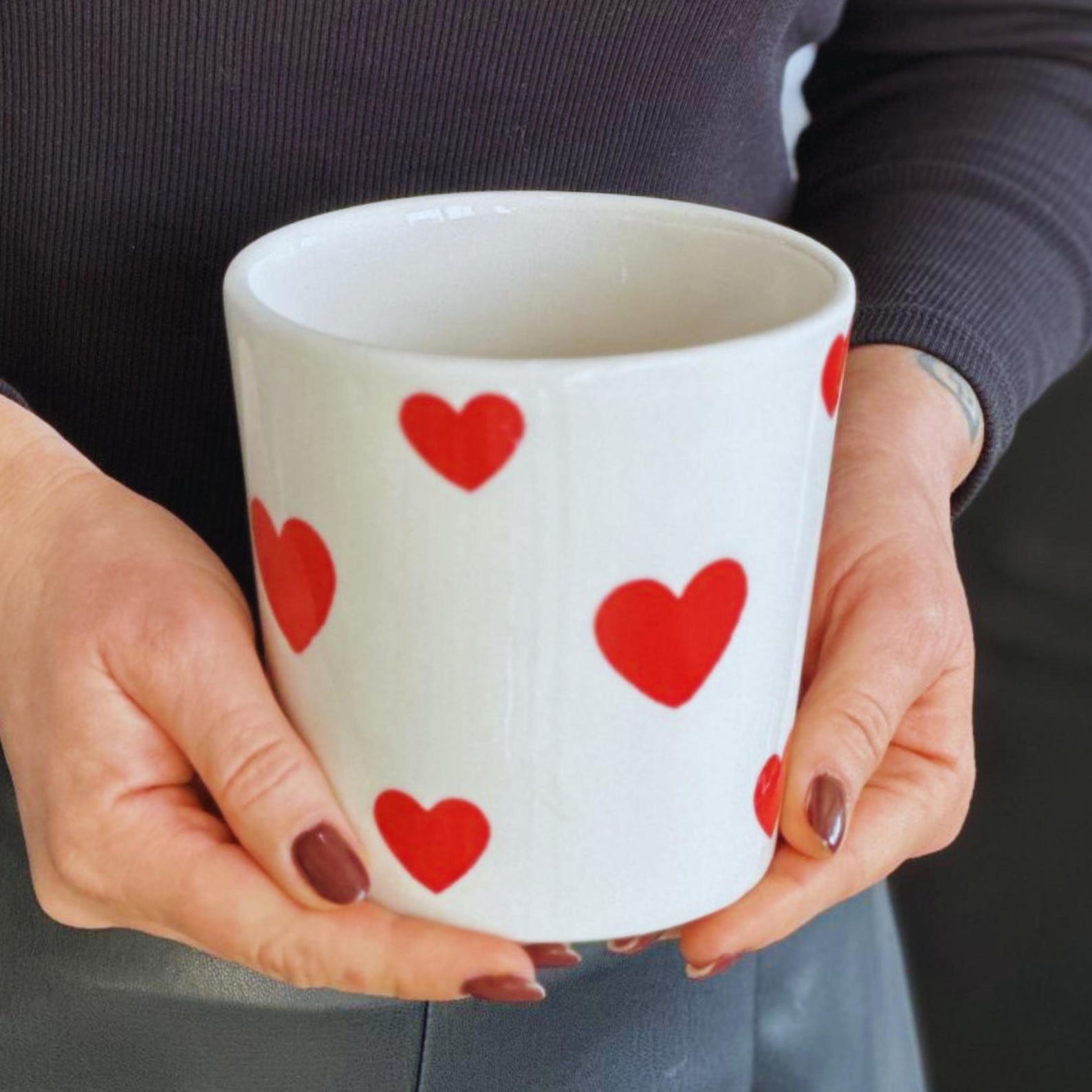 Heart Ceramic Flower Pot With Six Holes - Charming Planter for Indoor ...