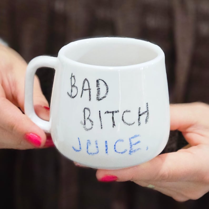 Handmade Ceramic Mug: Customizable Chalk Message, 8.11 Fl Oz - Etsy