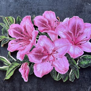Pink Azaleas - Hand Cut Wooden Jigsaw Puzzle - Public Domain - Etsy