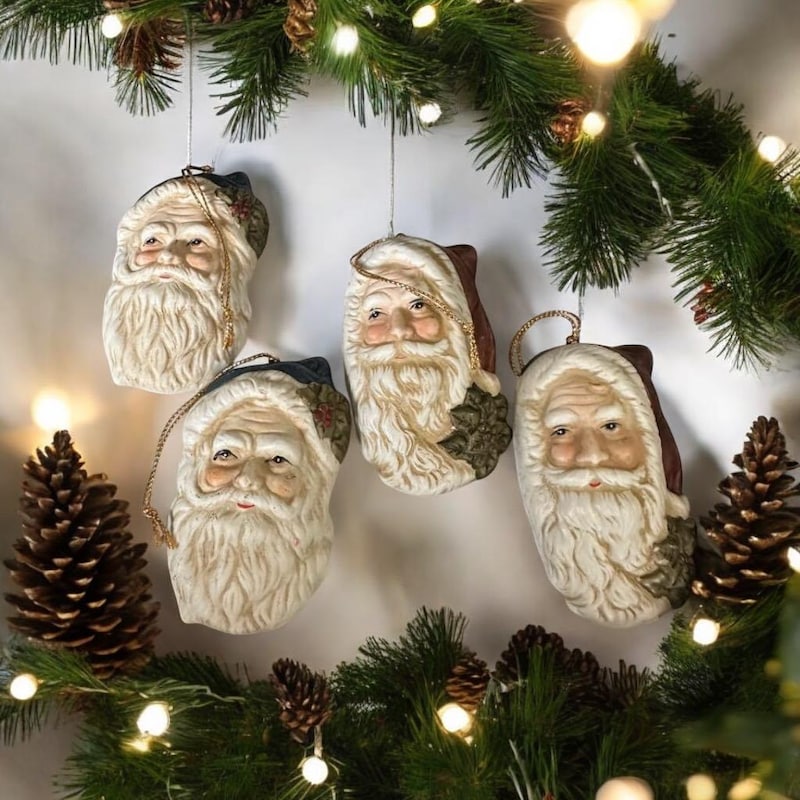 Santa Head Ornament - Etsy