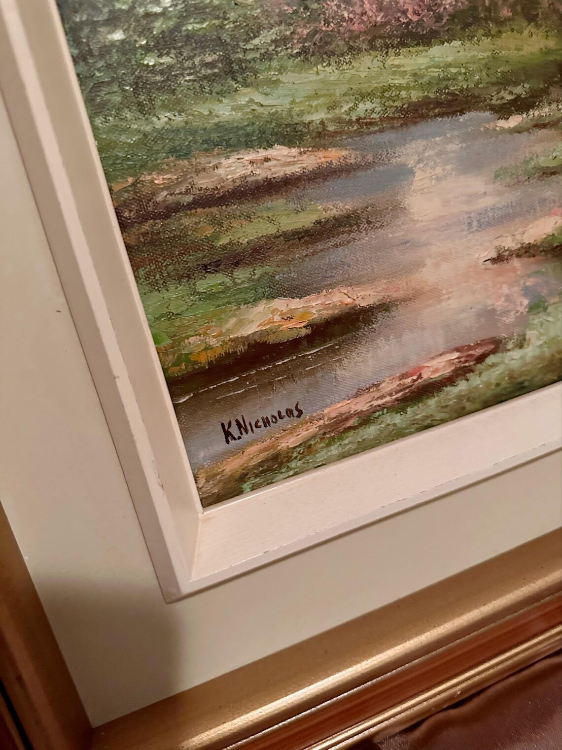 Rare Signed K. Nicholas Oil Painting Country Creek Landscape Art - Etsy
