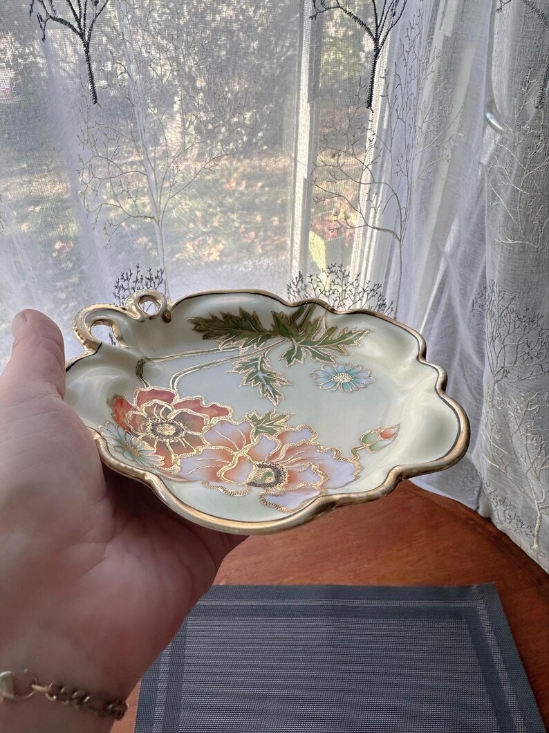 Elegant Gold-rimmed Floral Pattern Antique Noritake Morimura Serving ...