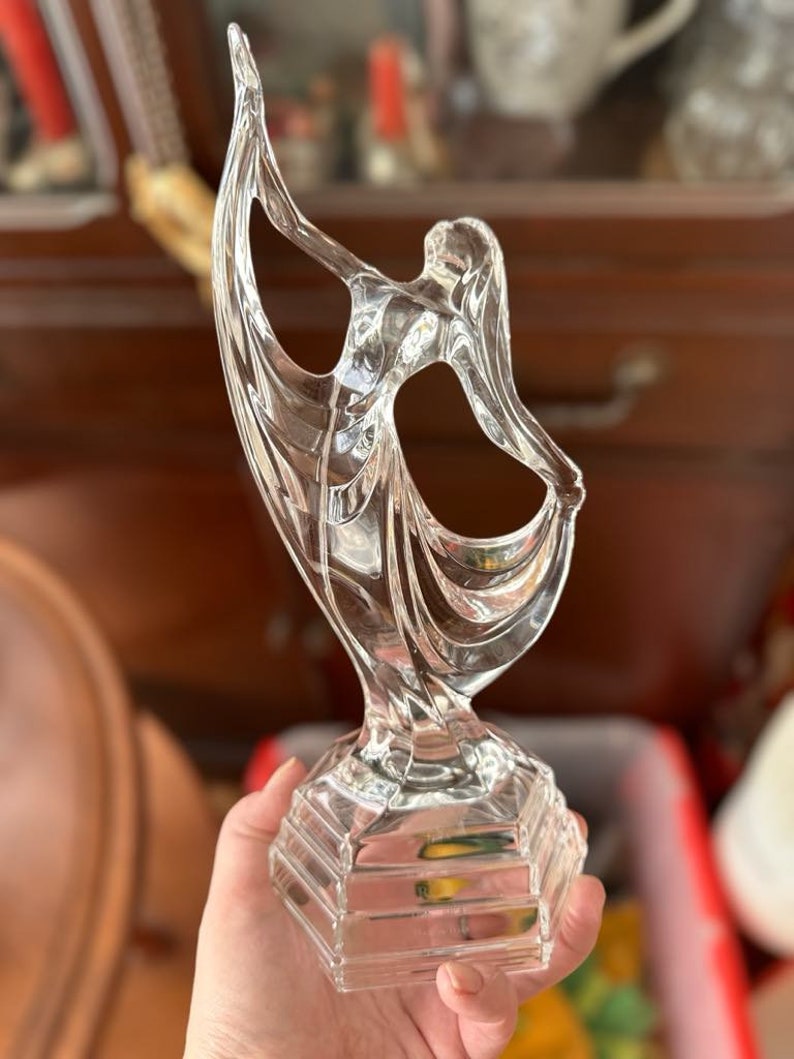 ART DECO Clear Crystal Glass Dancer - RCR Crystal Made in Italy Tuscany ...