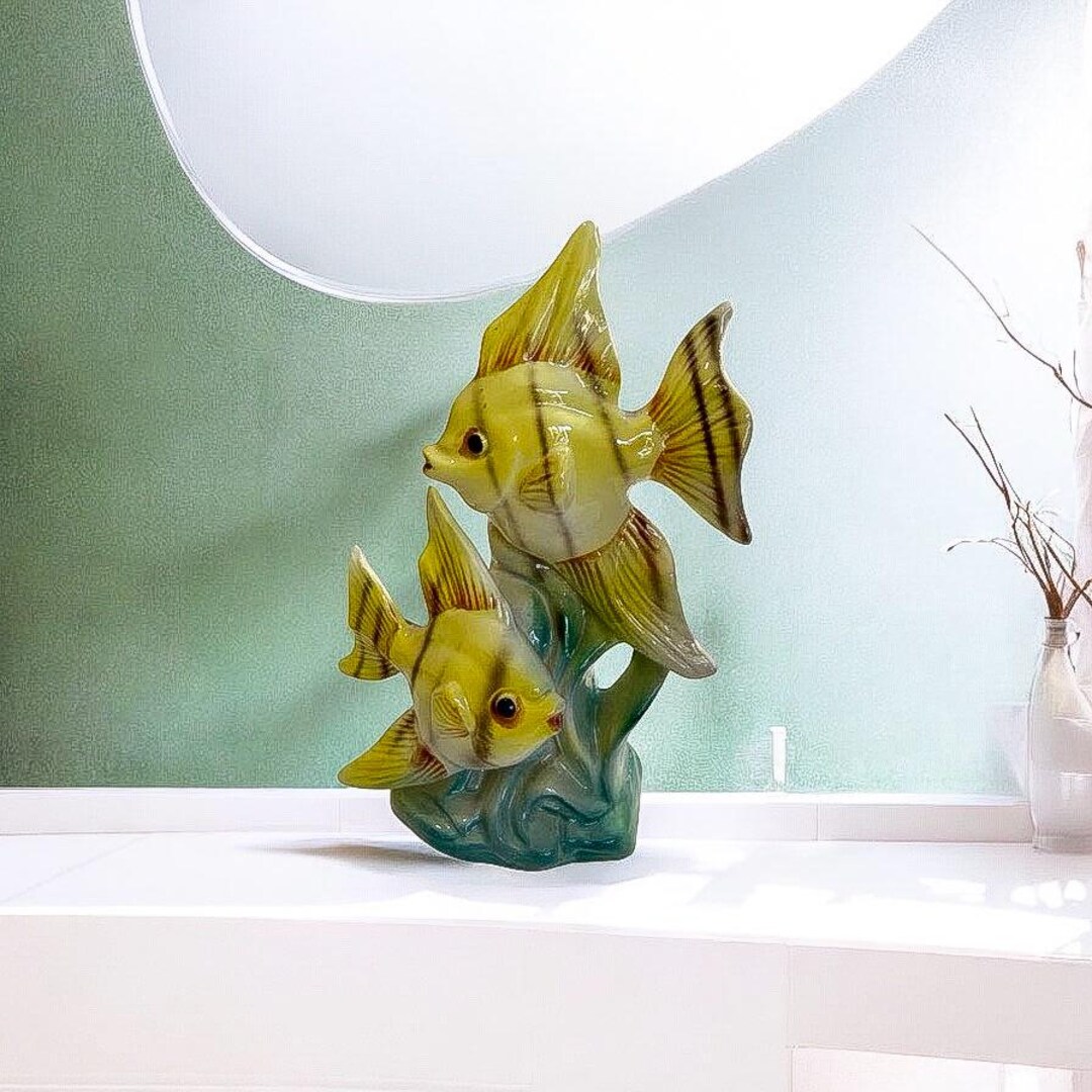 Vintage Ceramic Fish Figurine: Retro Mid-century Aquarium Decor, Made ...
