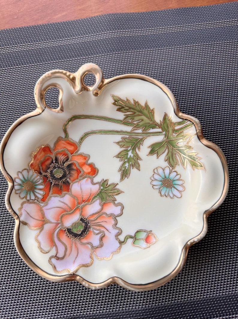 Elegant Gold-rimmed Floral Pattern Antique Noritake Morimura Serving ...
