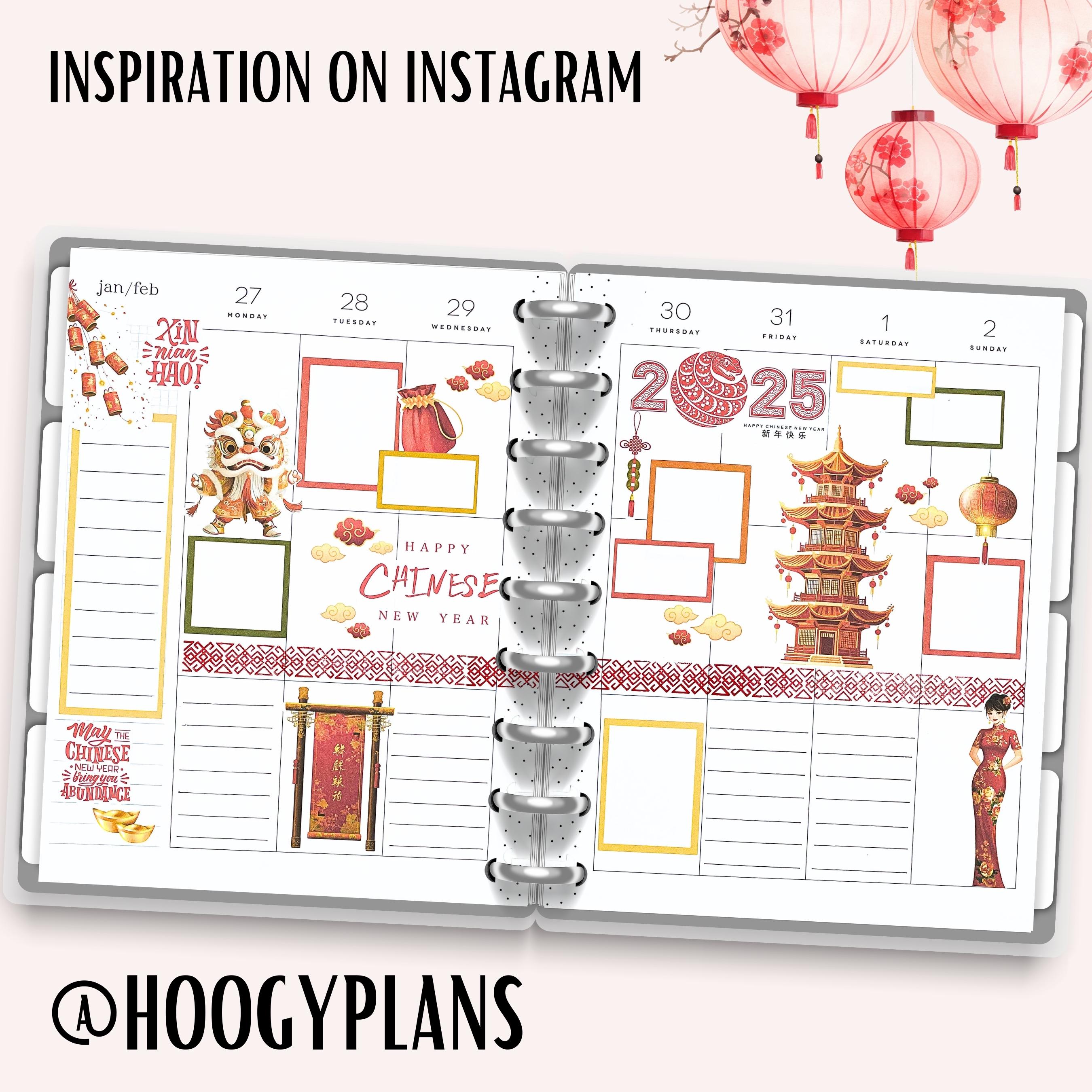 Lunar New Year 2025 Printable Planner Stickers | Year of the Snake ...