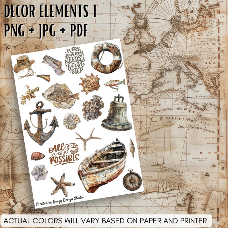 Beachcomber Journal Printable Sticker Sheets | Coastal Treasures ...