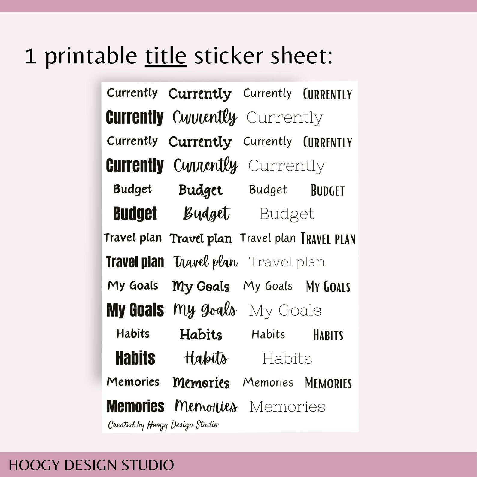 Functional Printable Planner Stickers | Planner Headers and Labels ...