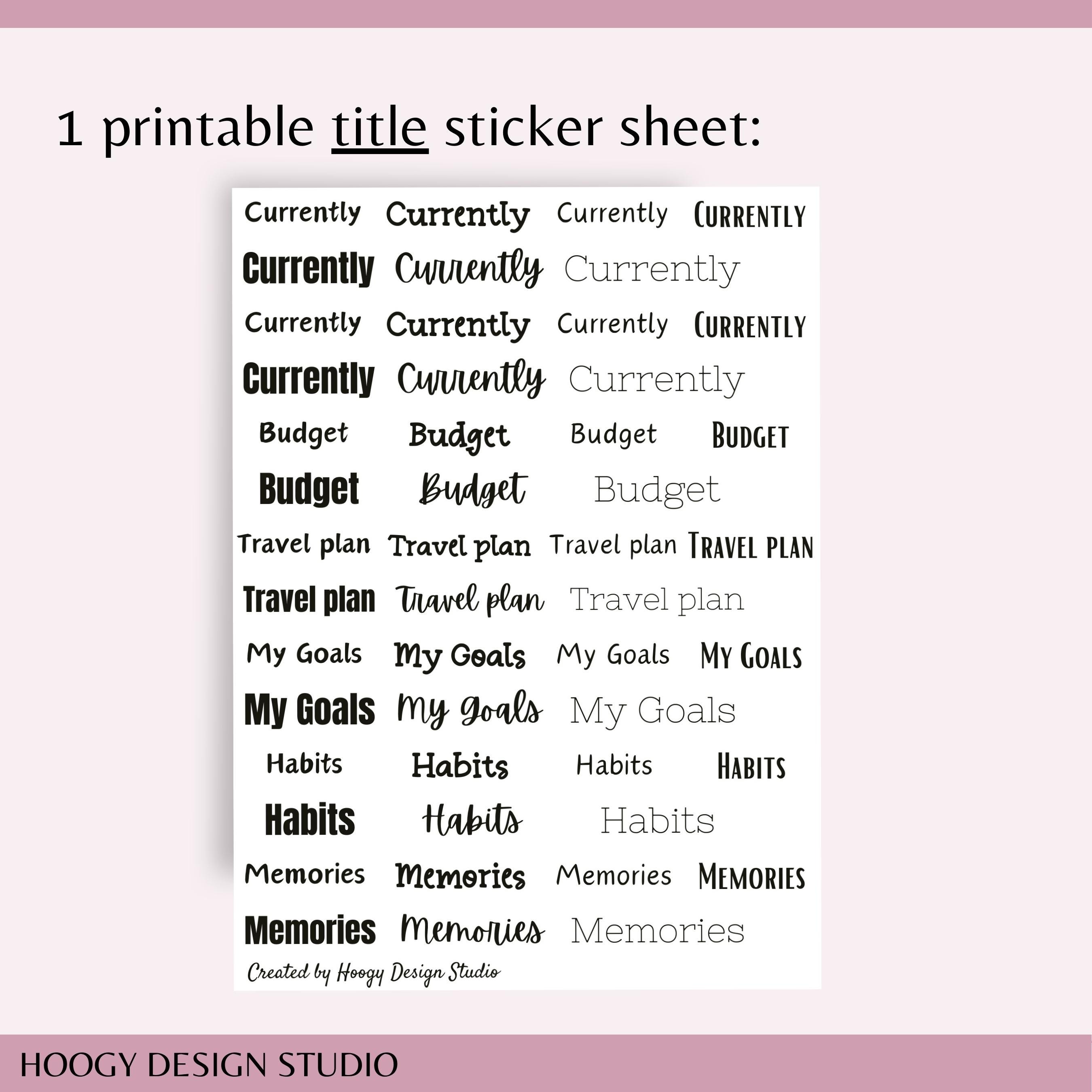 Functional Printable Planner Stickers | Planner Headers and Labels ...