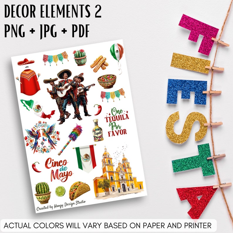 Fiesta Fun Printable Sticker Sheets Cinco De Mayo Mexican Mariachi ...