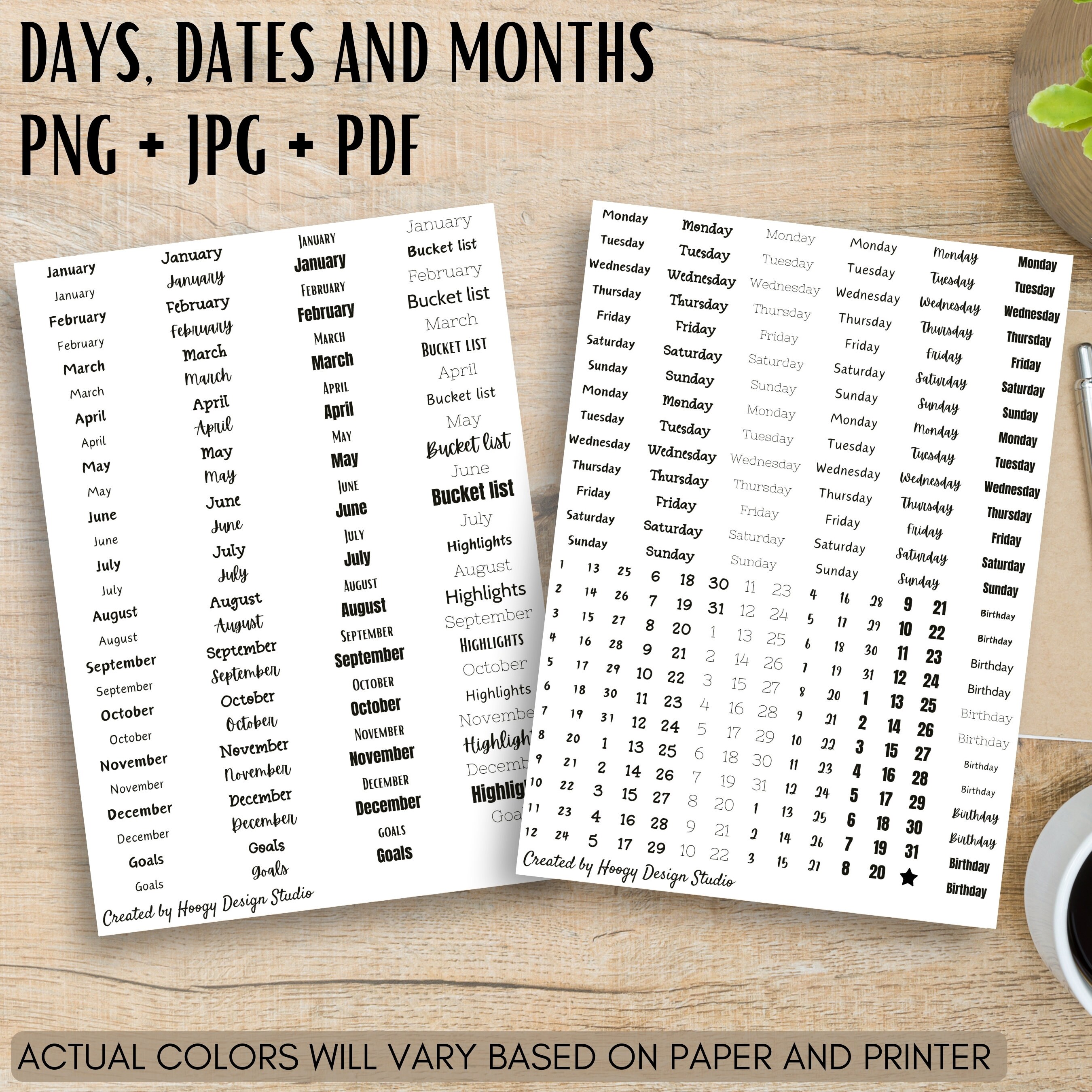 Functional Printable Sticker Sheets | Planner Toolkit | Currently ...