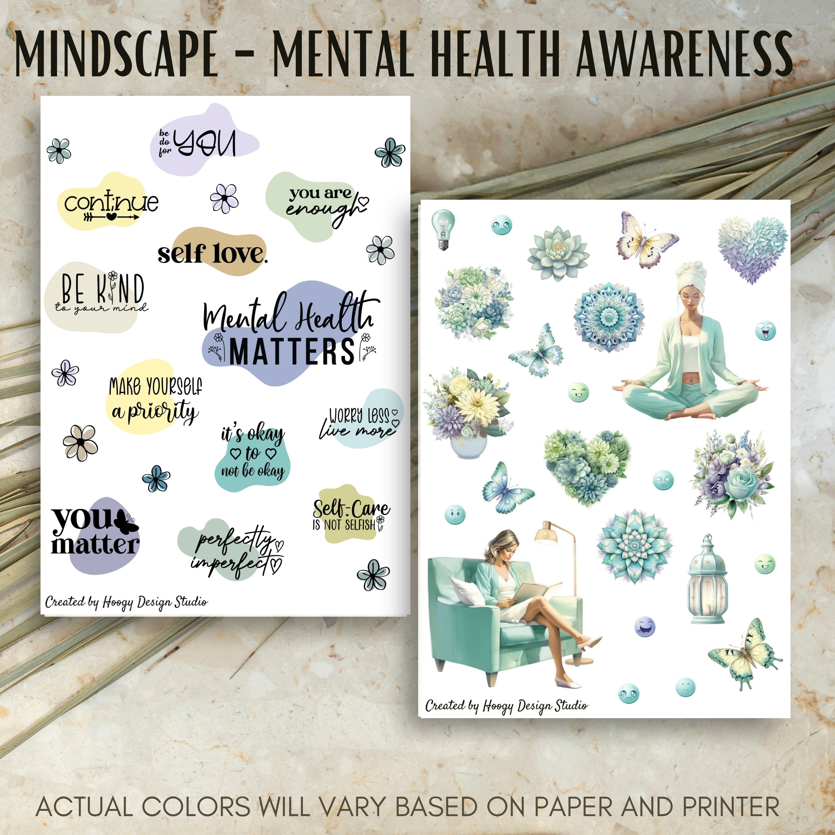Mental Health Awareness Printable Sticker Sheets | Mindscape Self Care ...