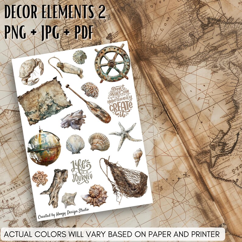 Beachcomber Journal Printable Sticker Sheets | Coastal Treasures ...