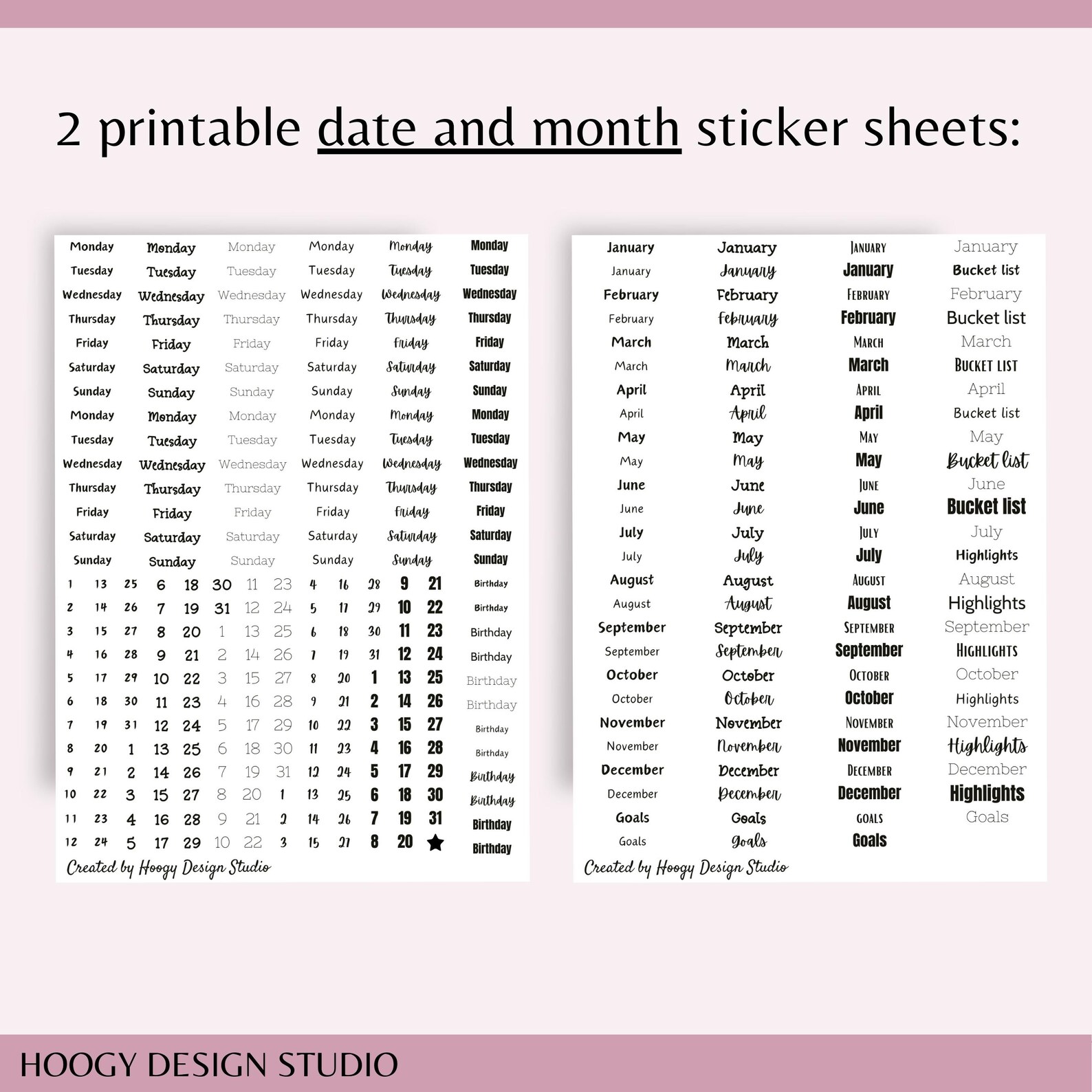 Functional Printable Planner Stickers | Planner Headers and Labels ...