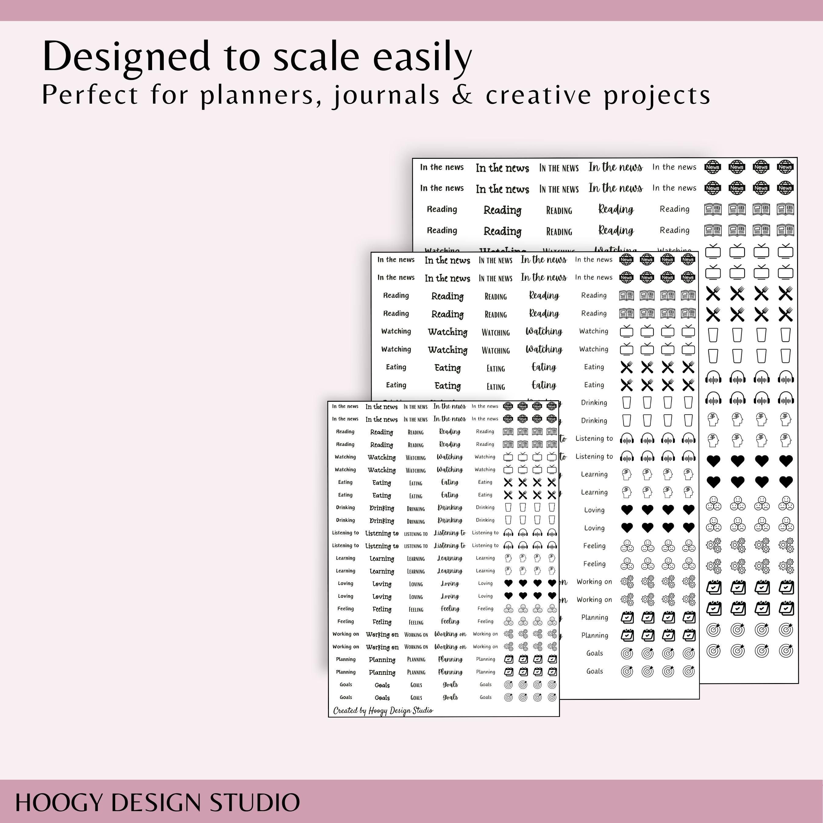 Functional Printable Planner Stickers | Planner Headers and Labels ...
