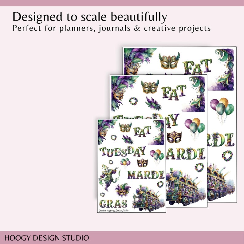 Mardi Gras Printable Planner Stickers | Carnival Party Decor Bundle for ...