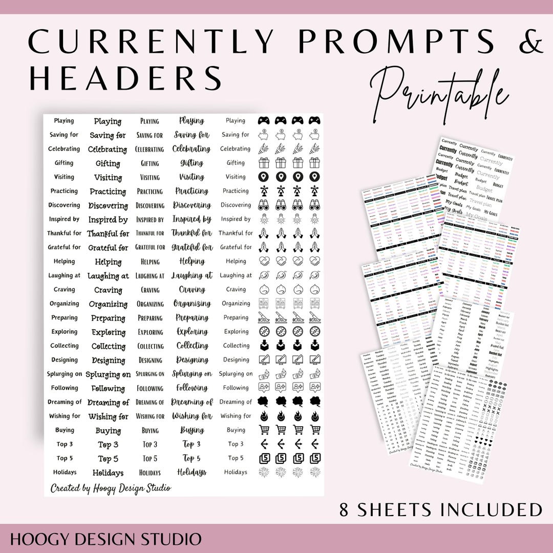 Functional Printable Planner Stickers | Planner Headers and Labels ...