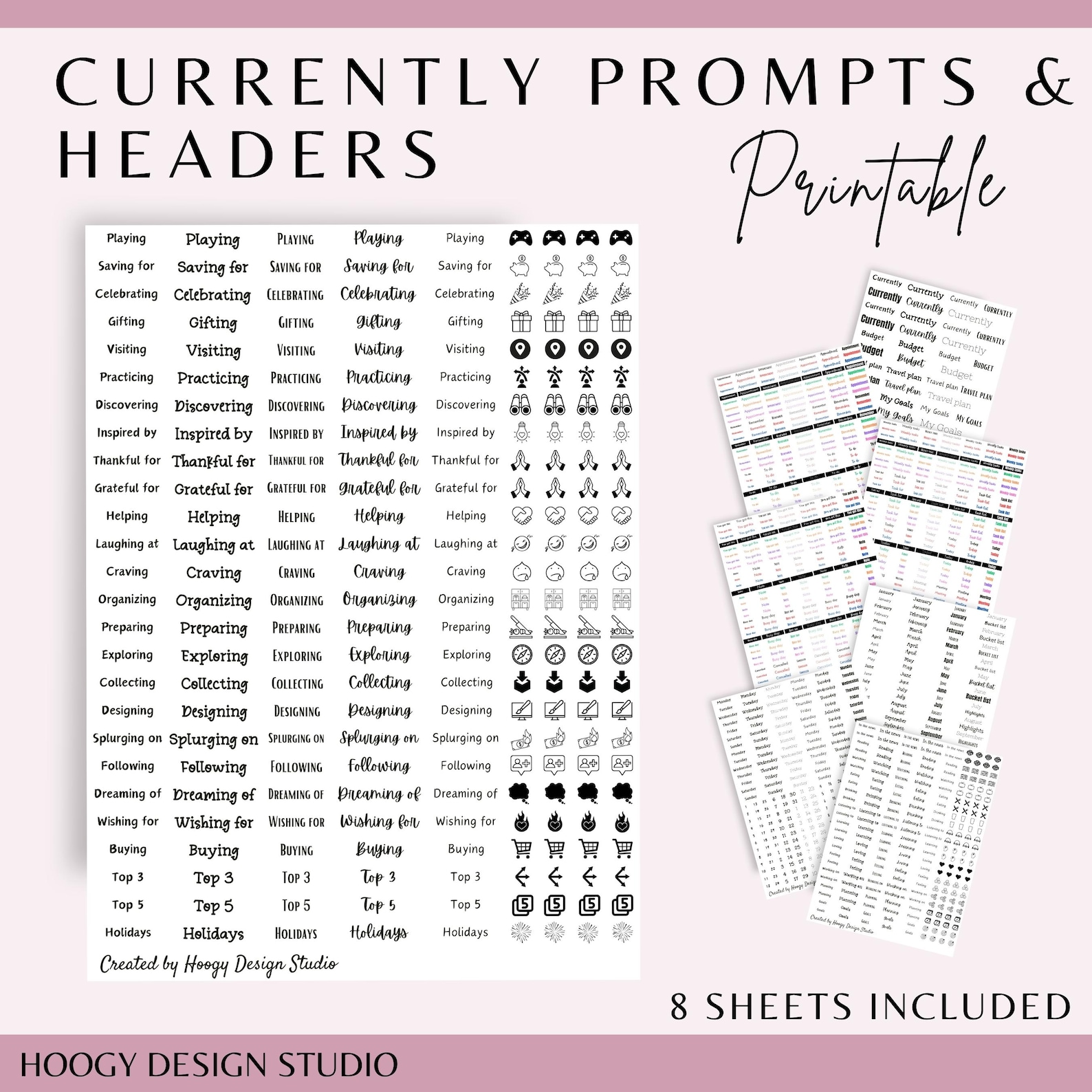 Functional Printable Planner Stickers | Planner Headers and Labels ...