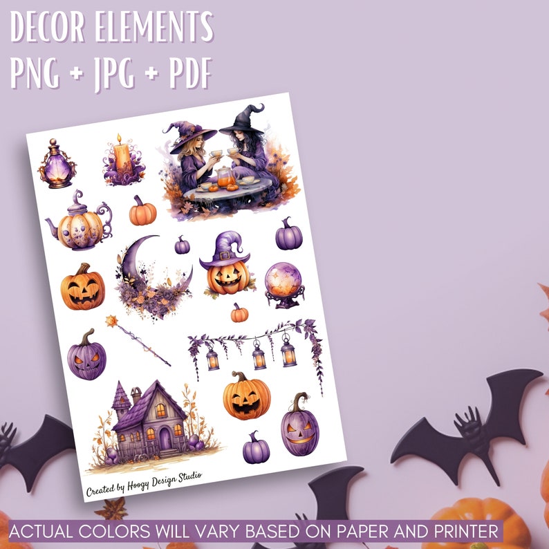 Witch's Tea Party Printable Sticker Sheets Witch Potion Magic Halloween ...