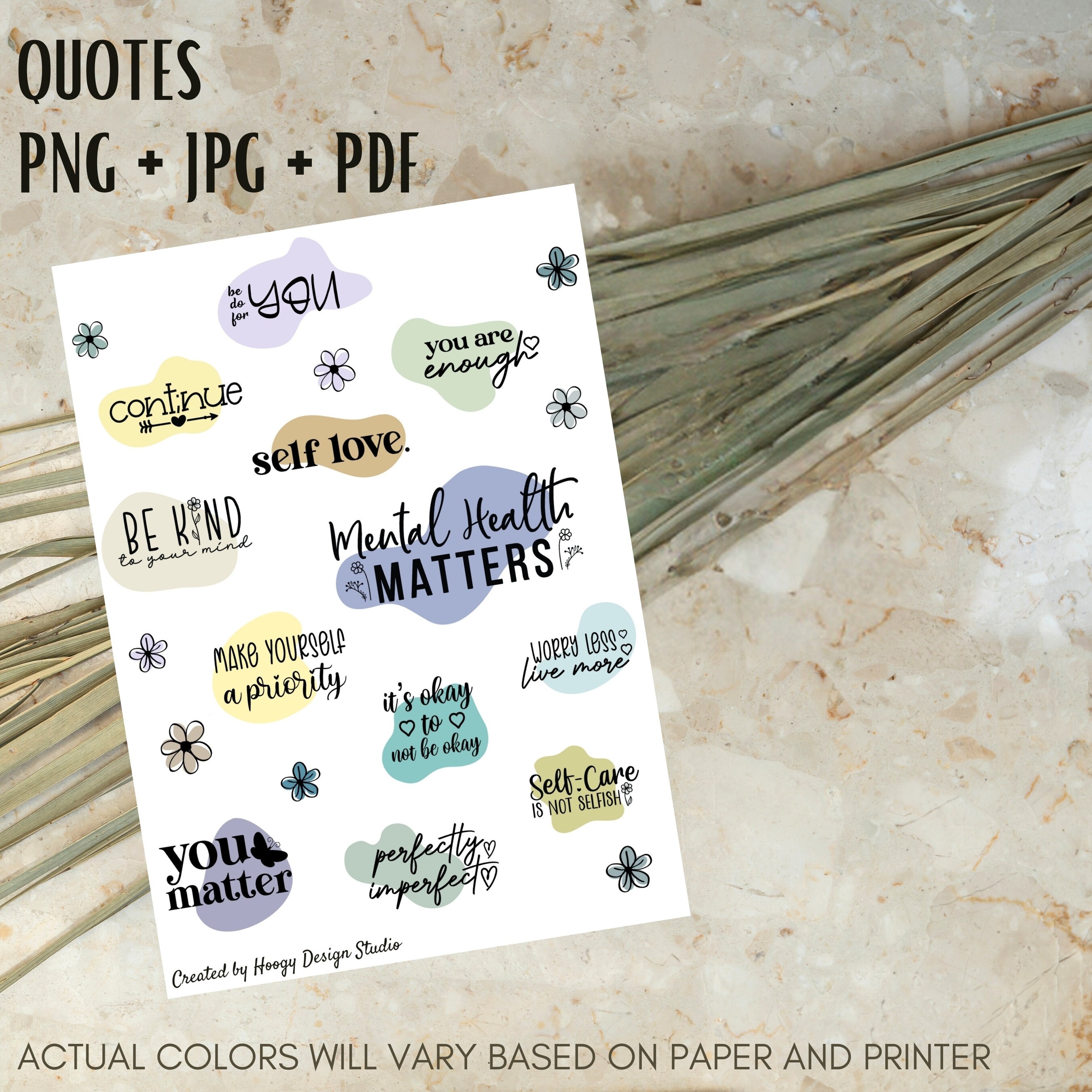 Mental Health Awareness Printable Sticker Sheets | Mindscape Self Care ...