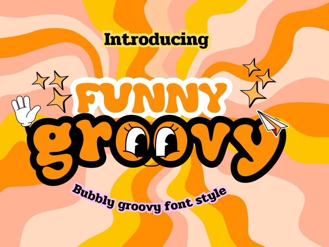 Funny Groovy Classic Font , Bubbly Font, Boho, Bubbly Font, Shadow Font ...
