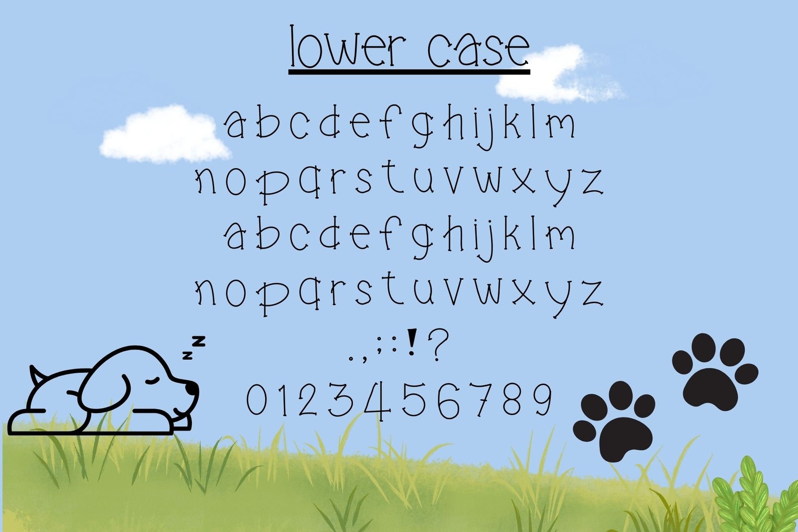 Lazy Dog Handwritten Font, Handwriting Font, Font Download, Simple ...