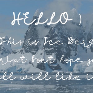 Iceberg Handwritten Script Font,premium Font, ,digital Download, Dream ...