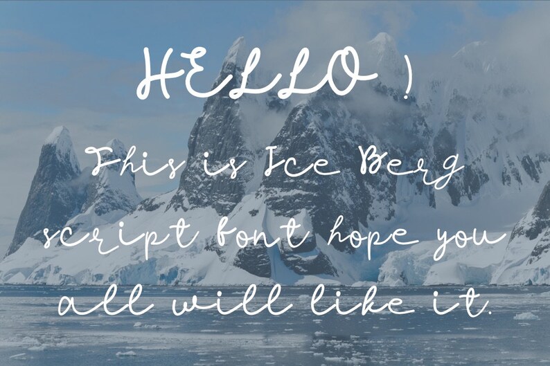 Iceberg Handwritten Script Font,premium Font, ,digital Download, Dream ...