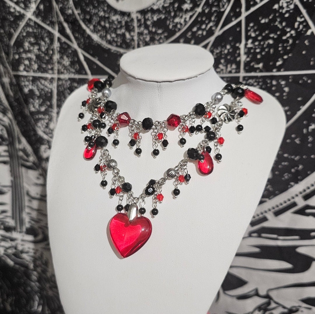 Goth Vampire Red Blood Cluster Necklace Gothic Wedding Prom - Etsy