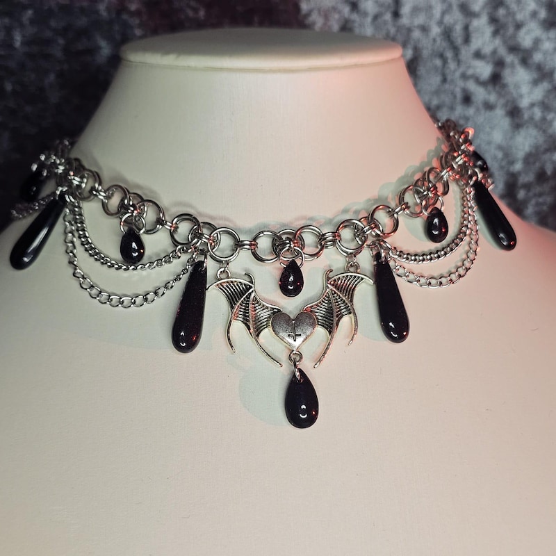 Velvet Choker Bat - Etsy UK