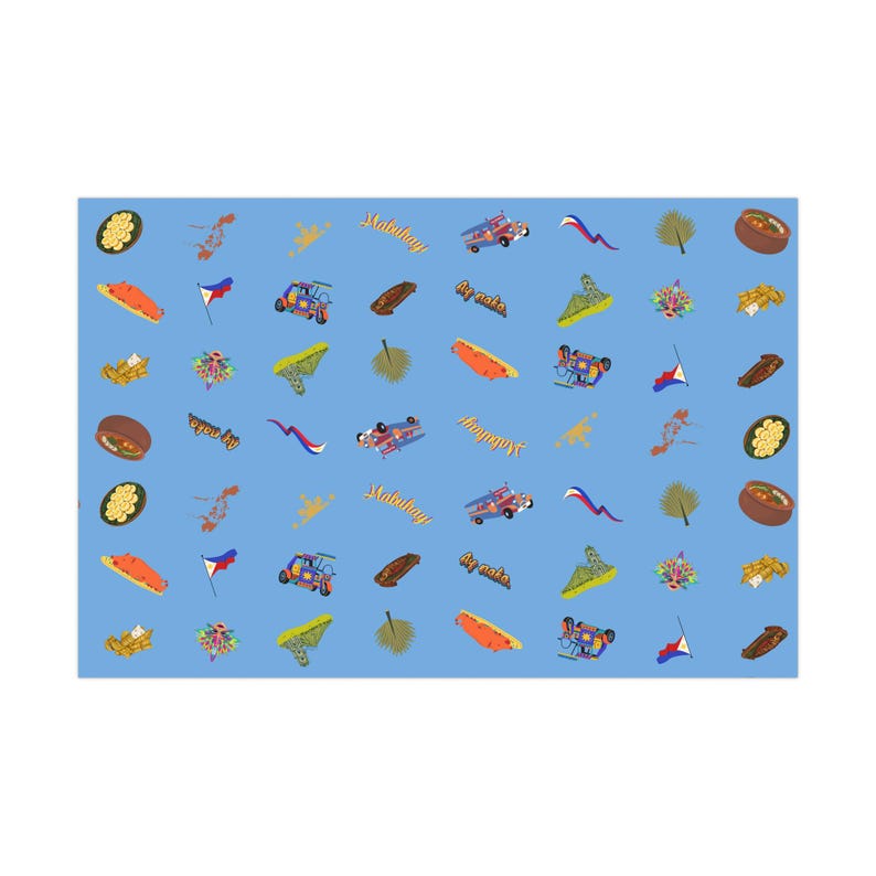 Philippine-inspired Gift Wrapping Paper | Jeepneys, Mabuhay Text and ...