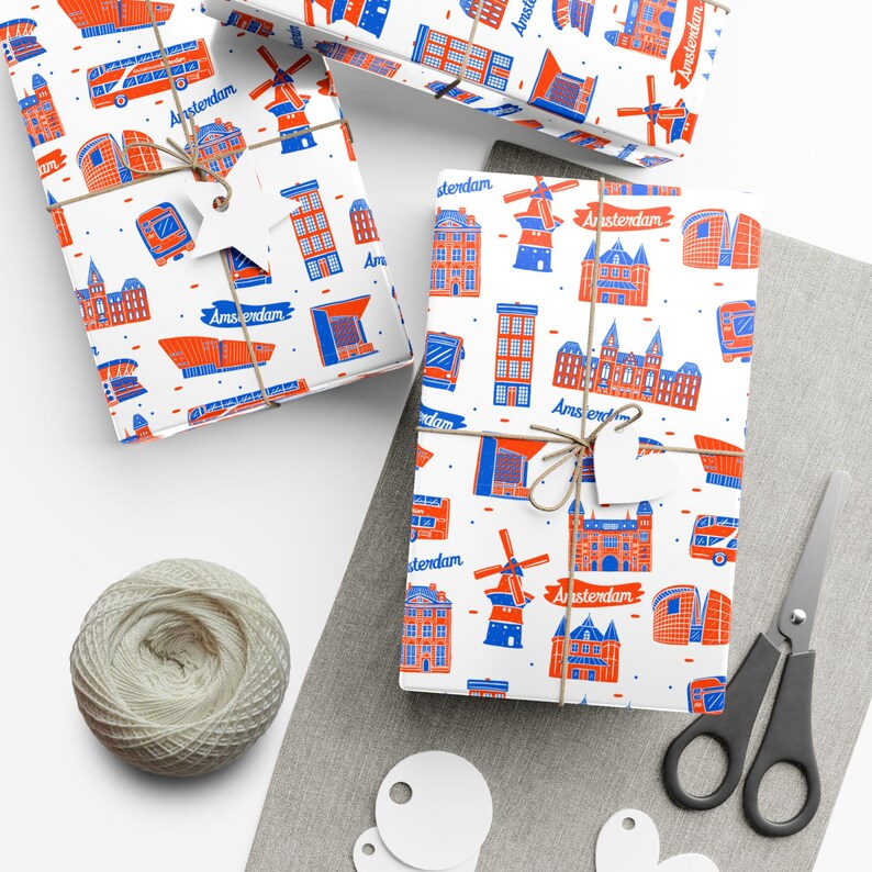 Dutch Delight Gift Wrap | Netherlands Inspired Design | Tulips ...