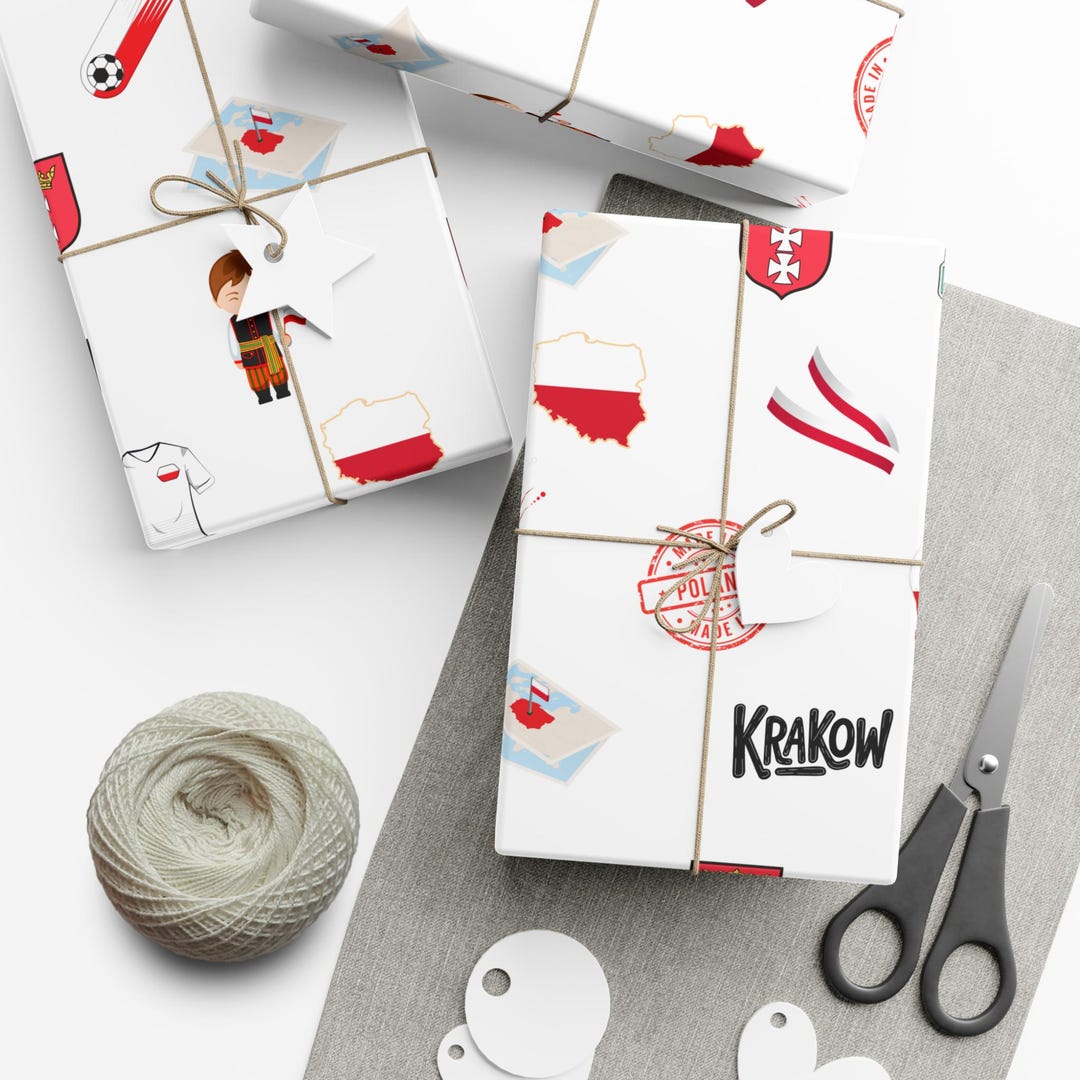 Poland-themed Gift Wrapping Paper | Polish Flags & Folk Culture - Etsy