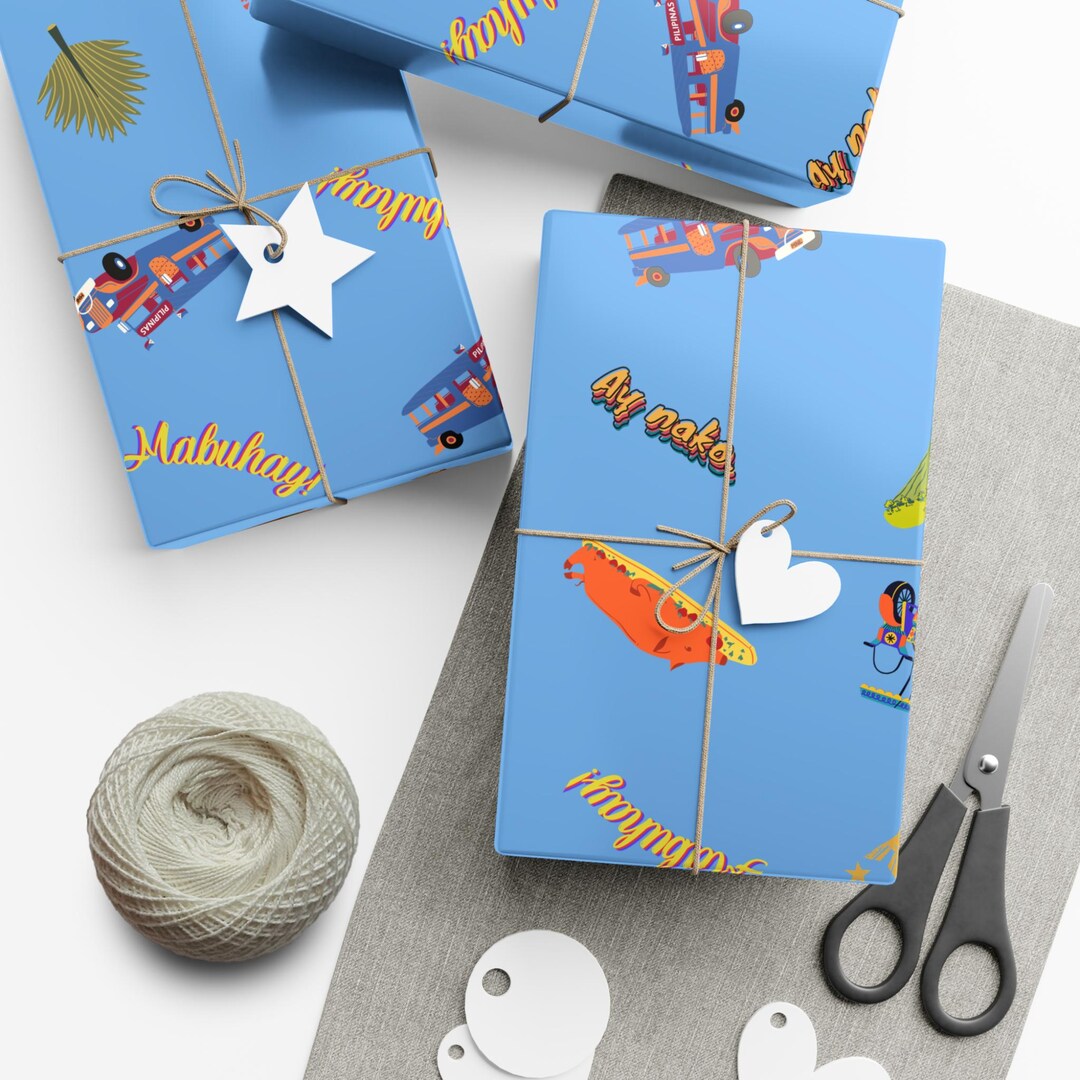 Philippine-inspired Gift Wrapping Paper | Jeepneys, Mabuhay Text and ...