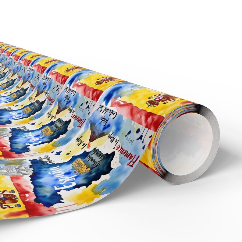 Spain Gift Wrapping Paper | Spanish Flag Art | Alhambra Wrap | Flamenco ...