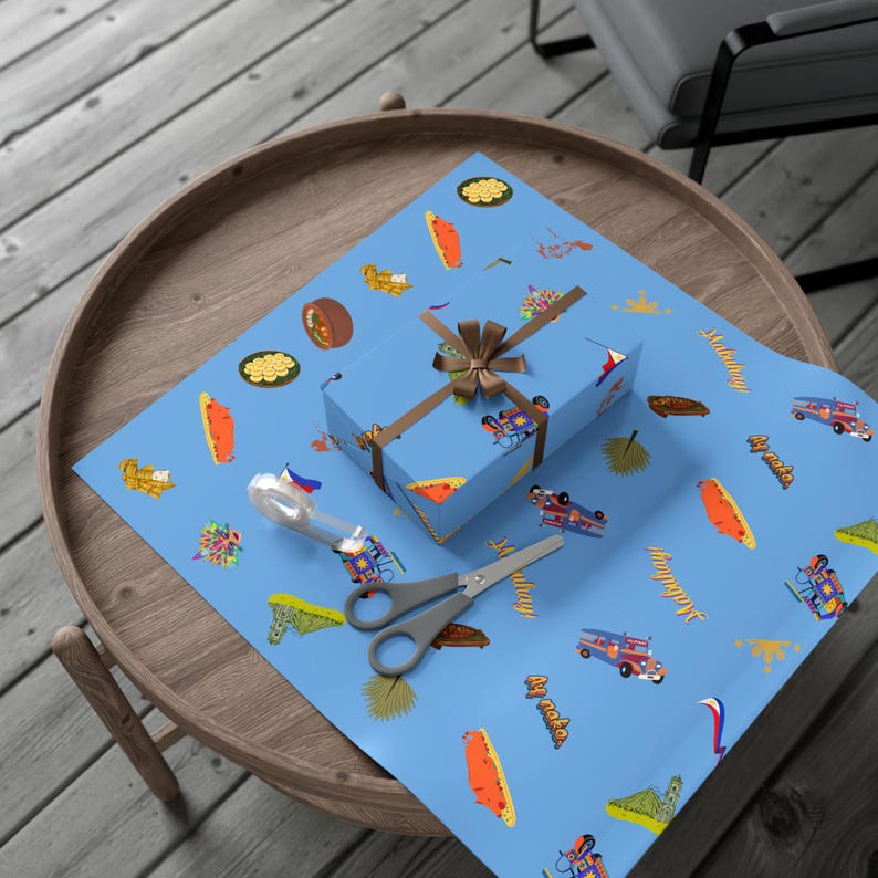 Philippine-inspired Gift Wrapping Paper | Jeepneys, Mabuhay Text and ...