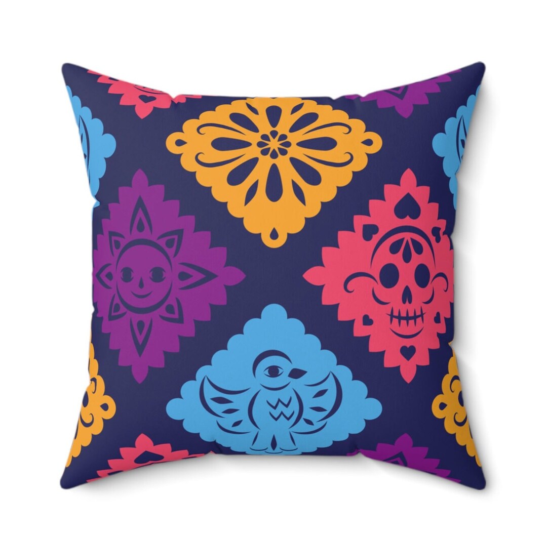 Papel Picado Patterned Pillow, Mexican Pillow, Hispanic Heritage Month ...