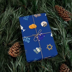 Jewish Theme Gift Wrapping Paper Religious Events Kwanza Rosh Hashanah ...