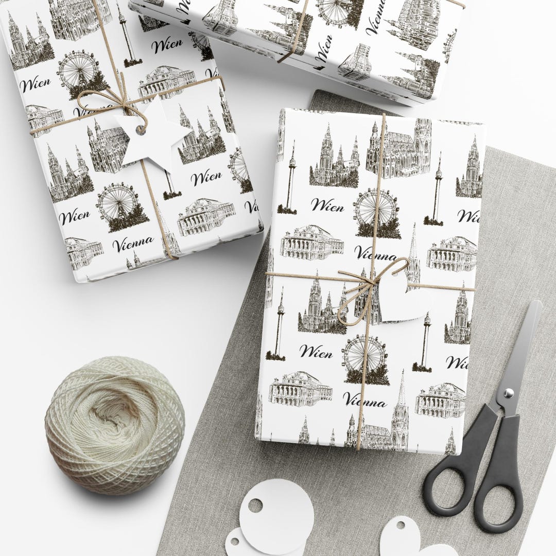 Austrian-inspired Gift Wrapping Paper | Vienna Landmarks, Alps ...