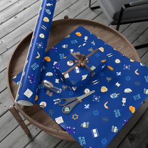 Jewish Theme Gift Wrapping Paper Religious Events Kwanza Rosh Hashanah ...