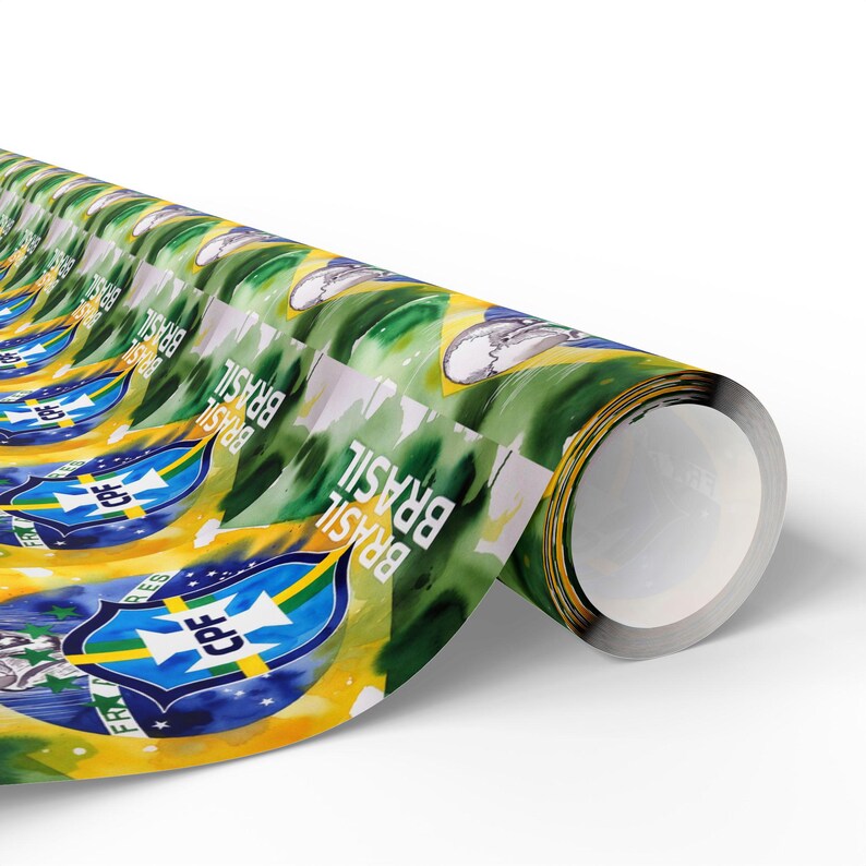 Brazil Soccer Wrapping Paper | World Cup | Christ Redeem | Sport Wrap ...