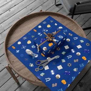 Jewish Theme Gift Wrapping Paper Religious Events Kwanza Rosh Hashanah ...