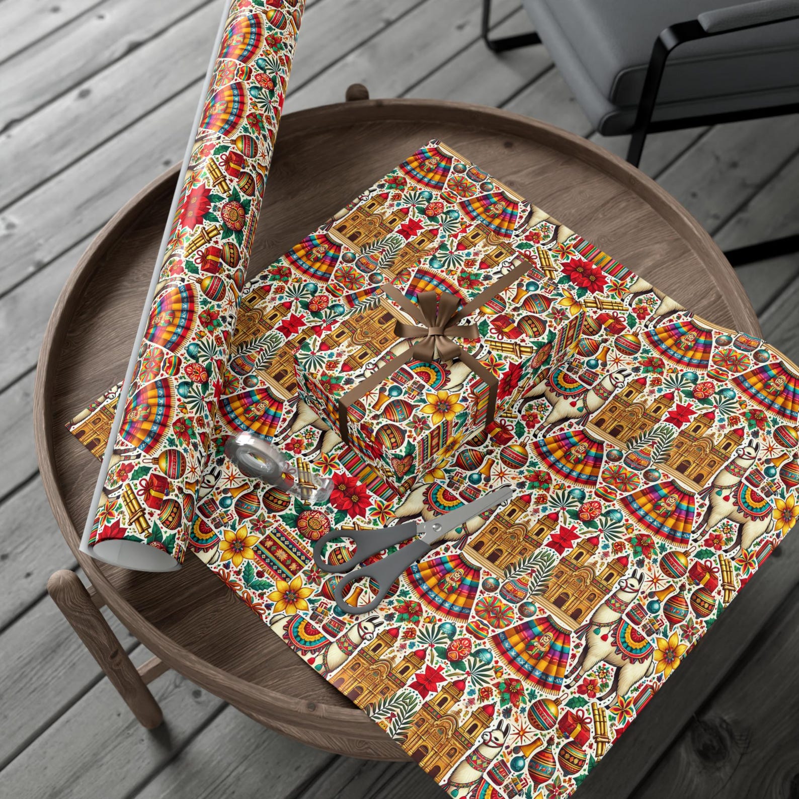 Peruvian Llama Christmas Gift Wrapping Paper | Cultural Holiday Wrap - Etsy