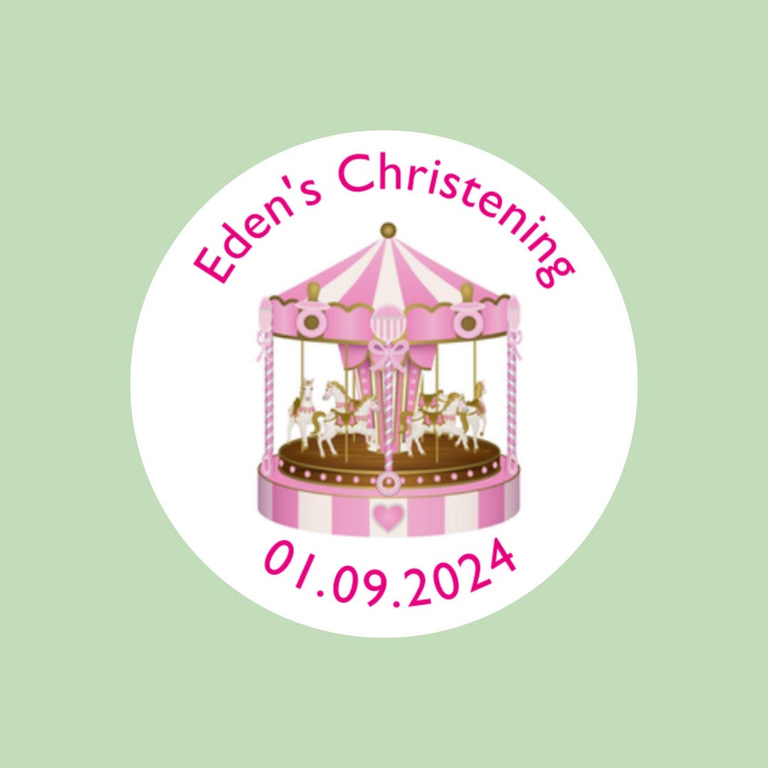 Christening Stickers for Baby Girl Christening Gift Party Bag Favour ...